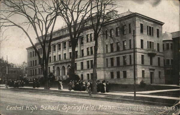 Central High School Springfield, MA Postcard
