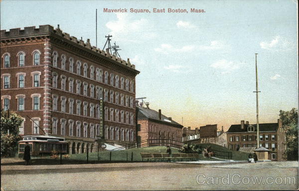 Maverick Square East Boston, MA Postcard