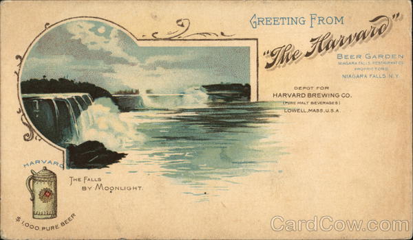 "The Harvard" Beer Garden, Harvard Brewing Co. Niagara Falls, NY Postcard