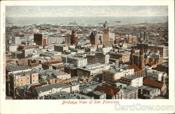 Bird's Eye View of City San Francisco, CA Postcard