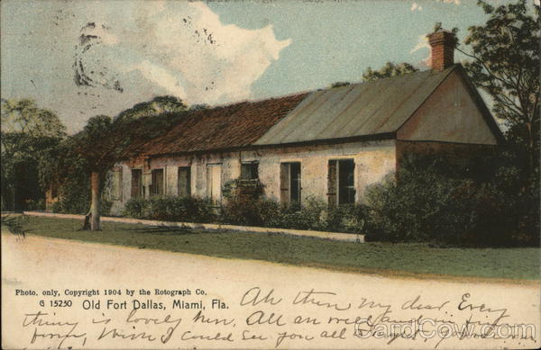 Old Fort Dallas Miami, FL Postcard