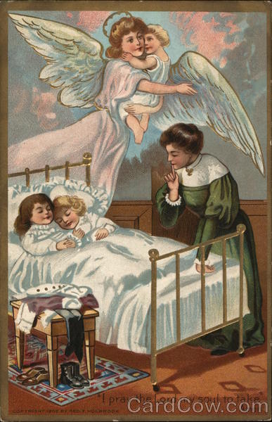 I pray the Lord my soul to take. Amen Angels Postcard