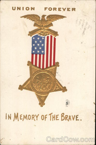 Grand Army of the Republic (GAR) Medal Patriotic Postcard