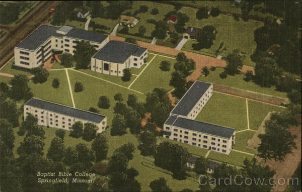 Baptist Bible College, Aerial View Springfield, MO Postcard