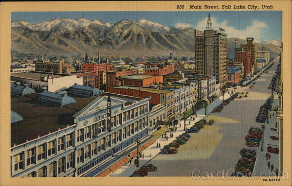 Main Street Salt Lake City, UT Postcard