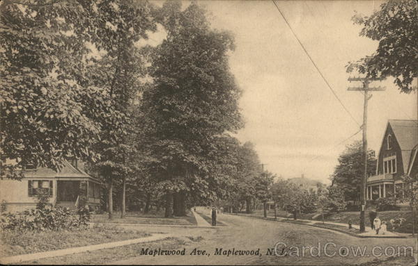 Looking Along Maplewood Avenue New Jersey Postcard