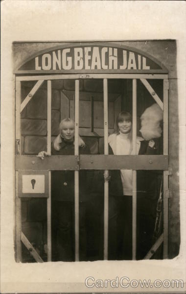 Long Beach Jail (Amusement park photo) California Postcard