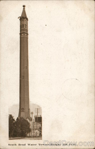 South Bend Water Tower-Height 236 Feet Indiana Postcard