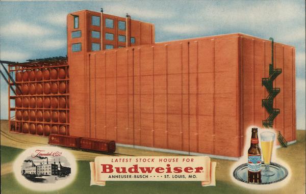 Budweiser Stock House #14 St. Louis, MO Postcard