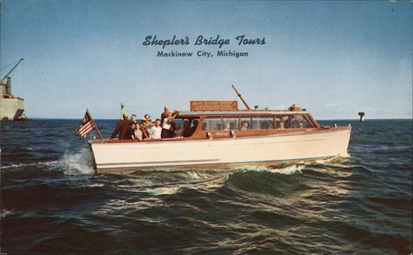 Shepler's Bridge Tours Mackinaw City, MI Postcard