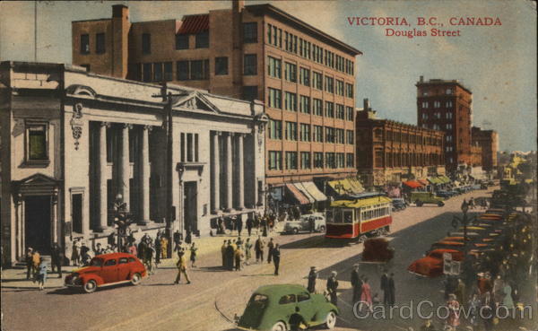 Douglas Street Victoria, BC Canada British Columbia Postcard