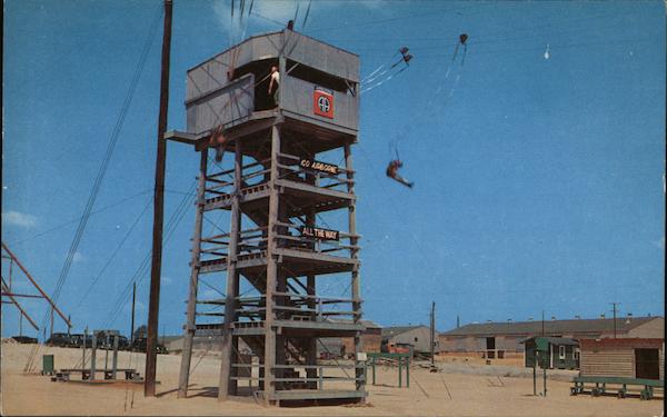 Paratroop Jump at Fort Bragg Fayetteville, NC Postcard