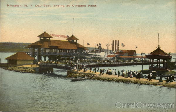 Day-Boat Landing at Kingston Point New York Postcard
