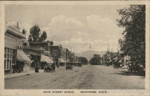 Main Street Scene Montrose, CO Postcard
