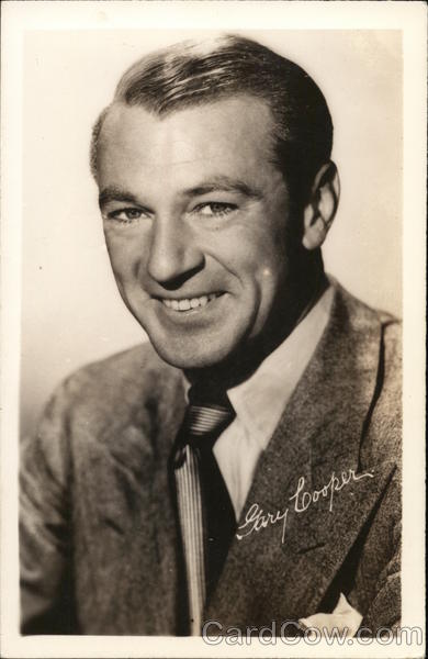 Gary Cooper Actors Postcard