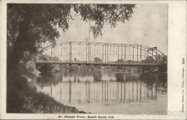 St. Joseph River South Bend, IN Postcard