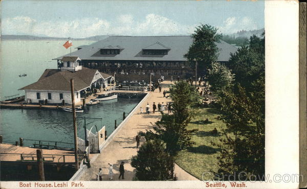 Boat House, Leshi Park Seattle, WA Postcard