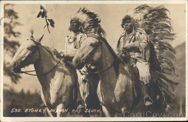 Stoney Indian and Squaw Native Americana Postcard
