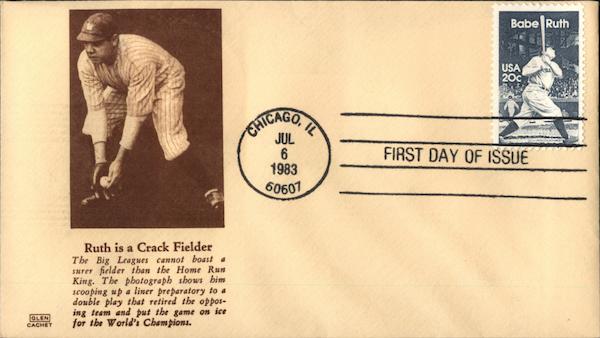 Ruth is a Crack Fielder. (Babe Ruth) First Day Cover
