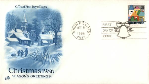 Christmas 1986 - Season's Greetings First Day Cover