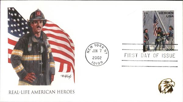 Real-Life American Heroes - 9/11 Fireman First Day Covers First Day Cover