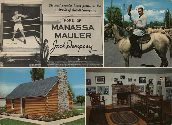 Jack Dempsey was Born Here Manassa, CO Postcard