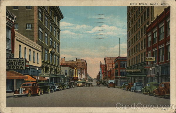 Main Street Joplin, MO Postcard