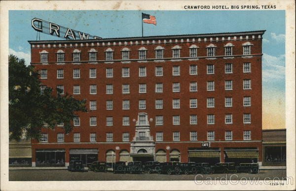 Crawford Hotel Big Spring, TX Postcard