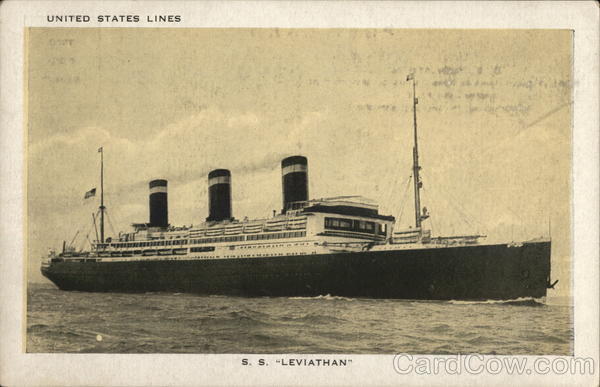 Image Download - SS "Leviathan" Steamers Postcard