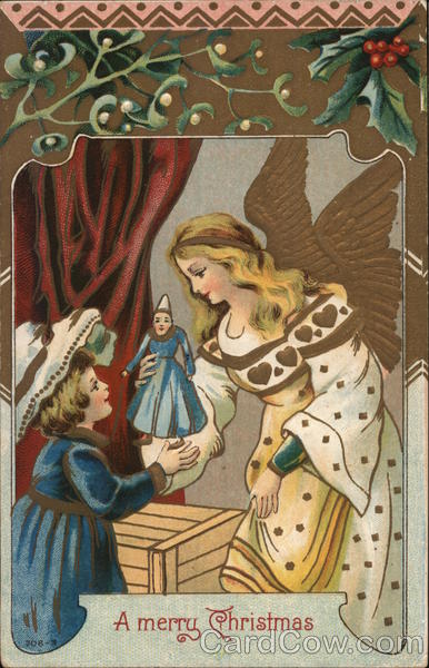 A Merry Christmas Children Postcard