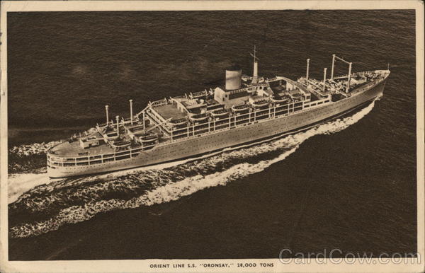 Orient Line S.S. "Oronsay," 28,000 Tons Boats, Ships