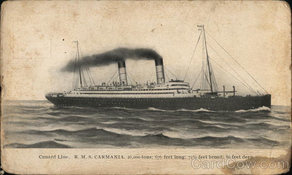 R.M.S. Carmania Steamers Postcard