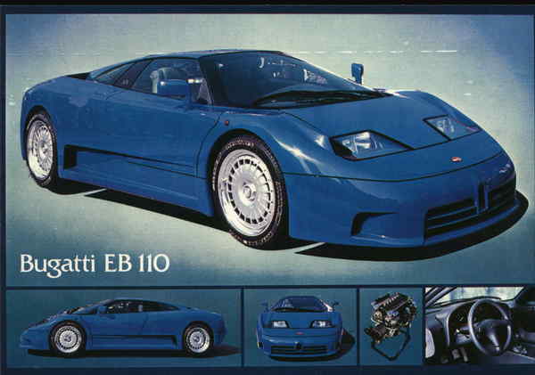 Bugatti EB 110 Cars Postcard