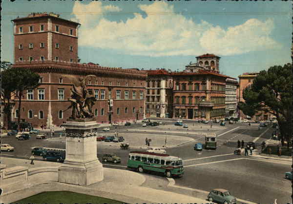 A square in Rome Italy Postcard