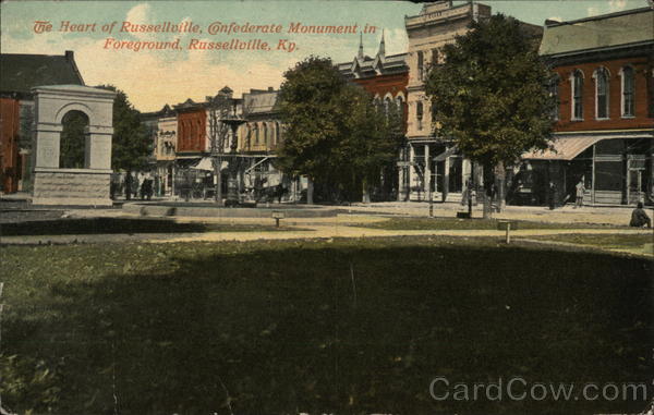 The Heart of Russellville, Confederate Monument in Foreground Kentucky ...
