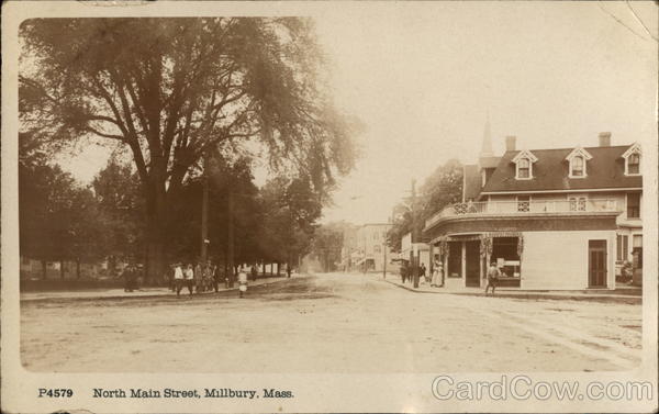 North Main Street Millbury, MA Postcard