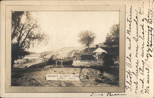 Headgate of Amity Canal Lamar, CO Postcard Headgate of Amity Canal Lamar, CO Postcard