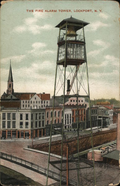 Fire Alarm Tower Lockport, NY Postcard Fire Alarm Tower Lockport, NY Postcard