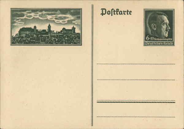 Nazi-era pre-stamped postcard Postal Cards Postcard