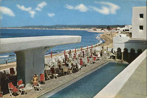 View of Beach and Hotels, Moretti Beach Staoueli, Algeria Africa Postcard