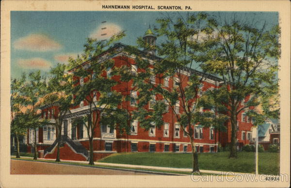 Hahnemann Hospital Scranton, PA Postcard