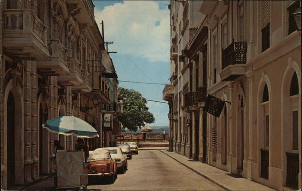 Street Scene San Juan, PR Puerto Rico Postcard