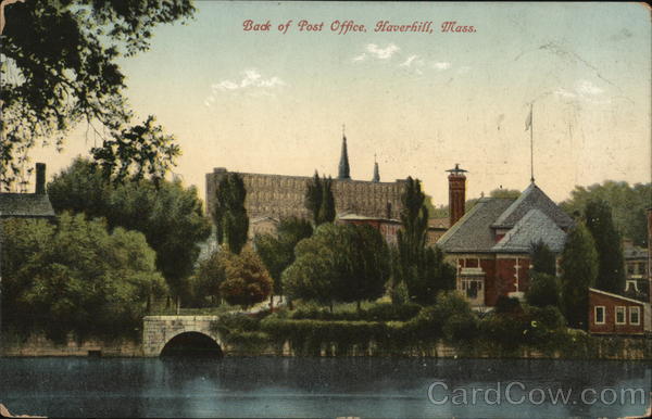 Back of Post Office Haverhill, MA Postcard
