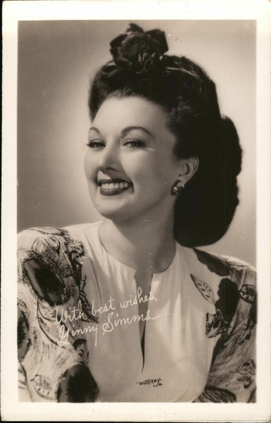 Ginny Simms Actresses Postcard