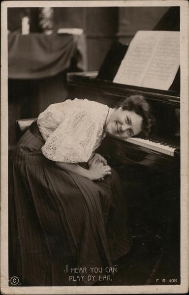 Piano: I Hear You Can Play by Ear. Pianos Postcard