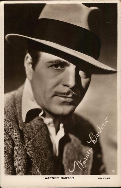 Warner Baxter Actors Postcard