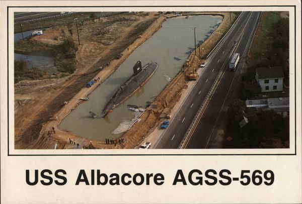USS Albacore AGSS-569 Portsmouth, NH Postcard