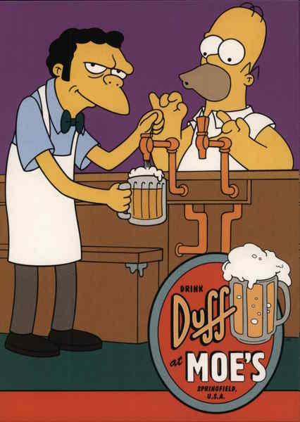 Drink Duff at Moe's Cartoons Postcard