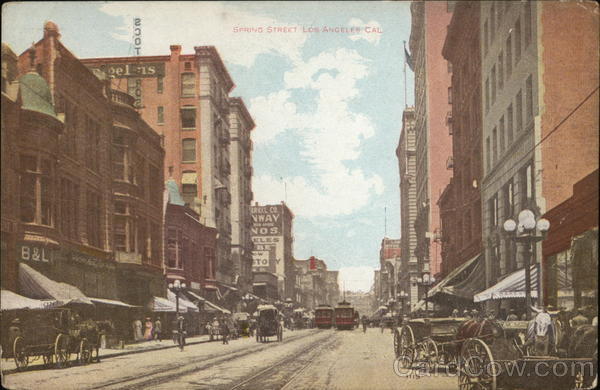 Spring Street Los Angeles, CA Postcard