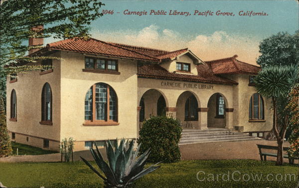 Carnegie Public Library Pacific Grove, CA Postcard
